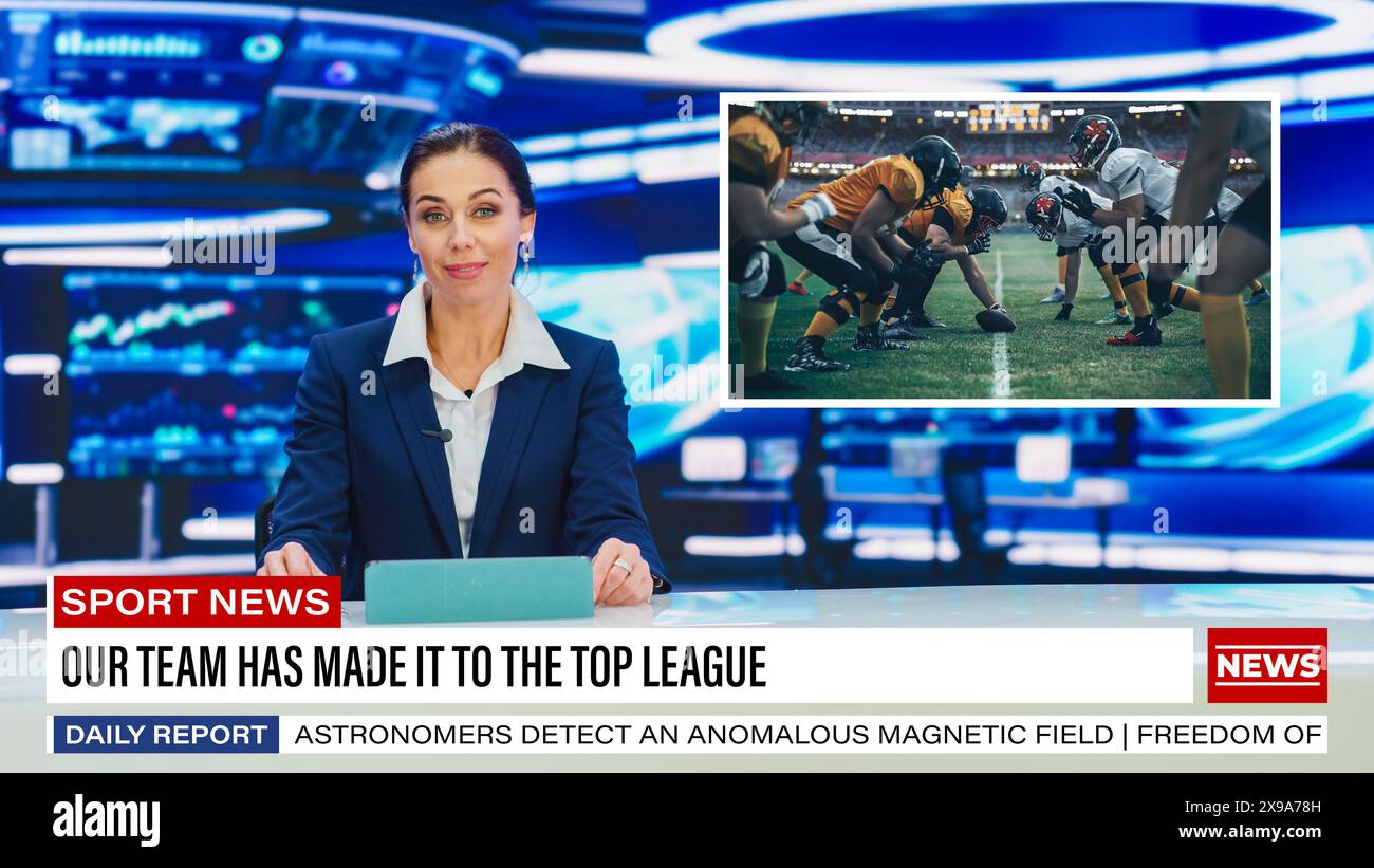 On Air TV Live News Program with Professional Female Presenter ...