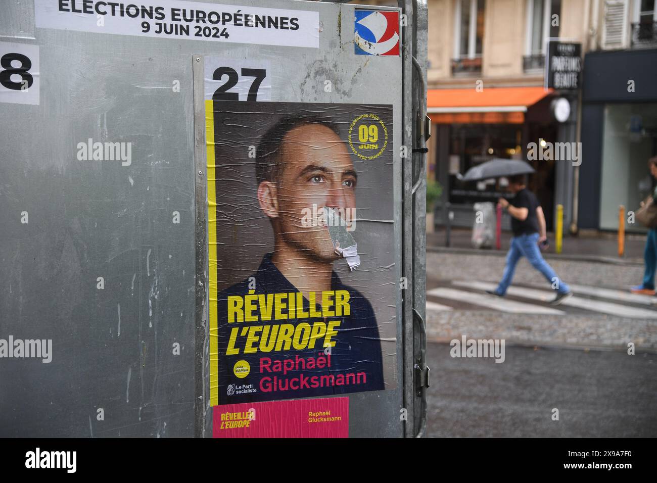 Paris, France. 29th May, 2024. The billboards for the elections to the ...