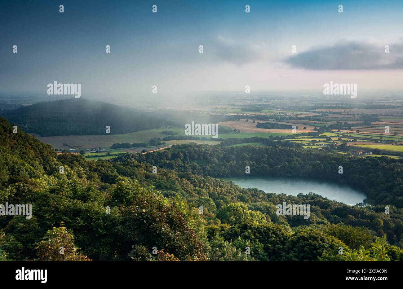 View over Lake Gormire, Sutton Bank, North Yorkshire Stock Photo - Alamy