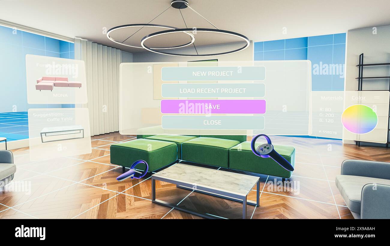 Digital User Interface of a Virtual Reality Interior Design Software ...