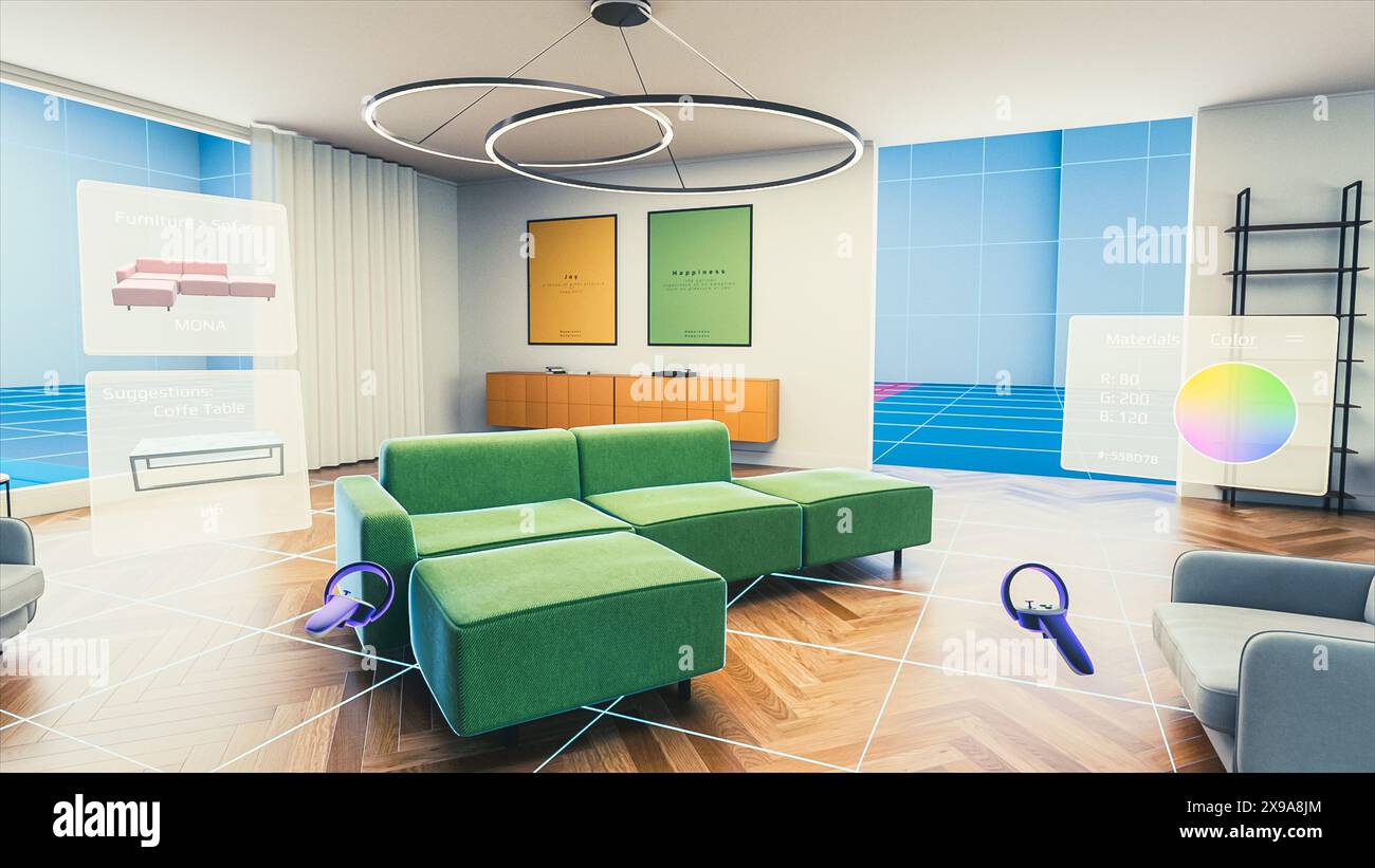 Digital User Interface of a Virtual Reality Interior Design Software ...