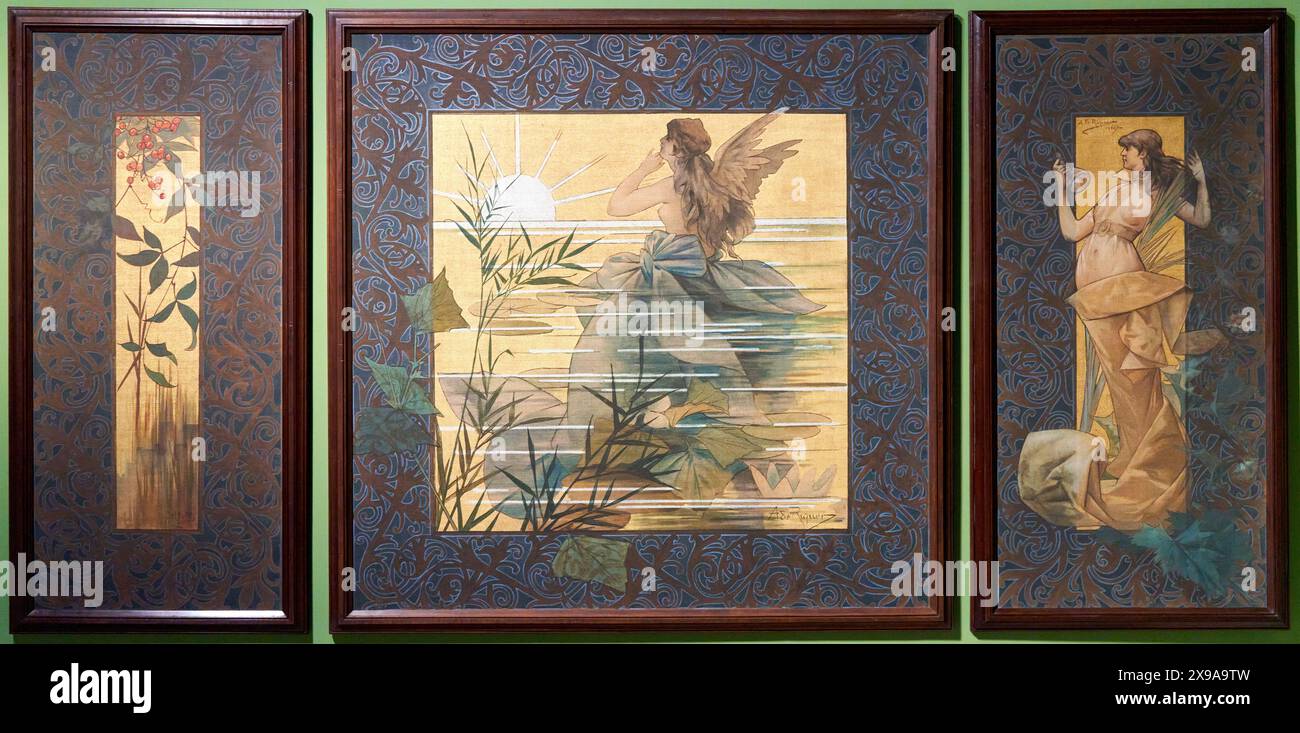 Female Figure with a Flask in her Hand, Composition with Japanising ...