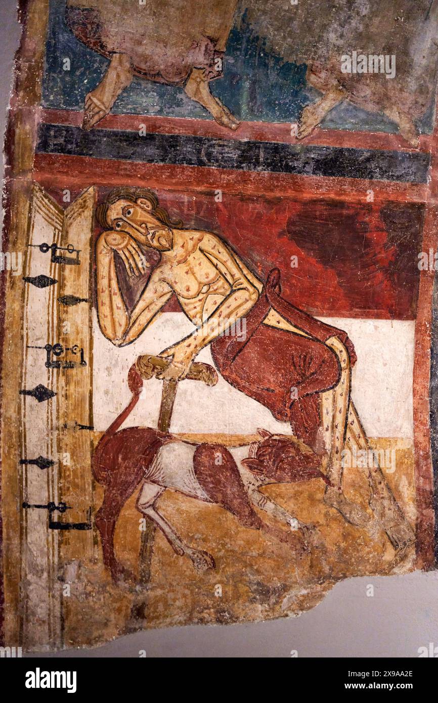 Lazarus waiting at the door of Dives, S.XI, Saint Climent de Taüll ...