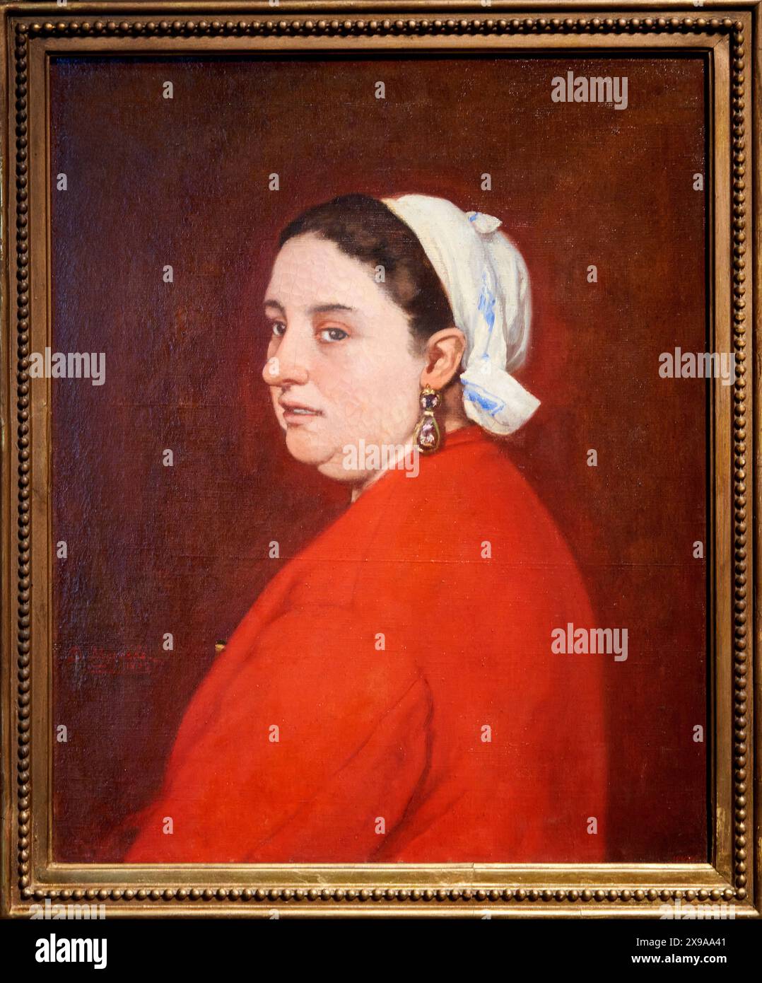 Portrait of Senyora Anita with Red Dress, 1872, Benet Mercadé (1821 ...