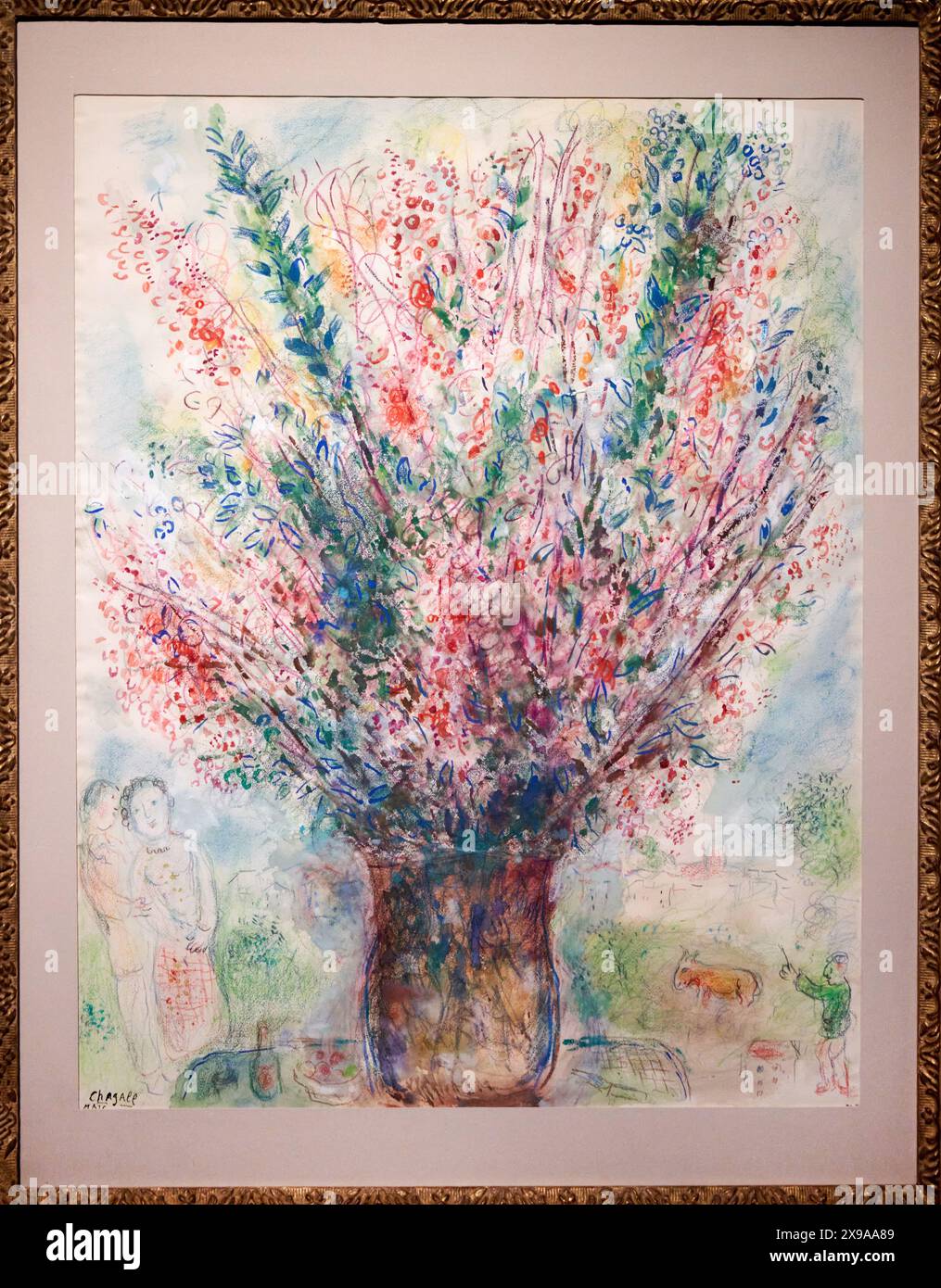 Large red bouquet, 1975, Marc Chagall, 1997-1985, Exhibition "The Color ...
