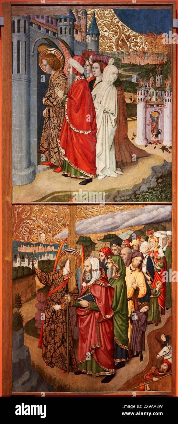 Jaume Huguet, Lot flees from Sodom and Exodus from Egypt (from the ...
