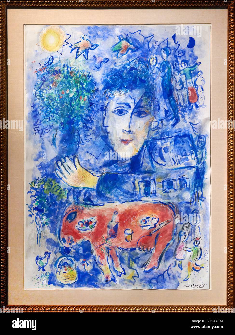 Double blue profile and red donkey, 1980, Marc Chagall, 1997-1985 ...