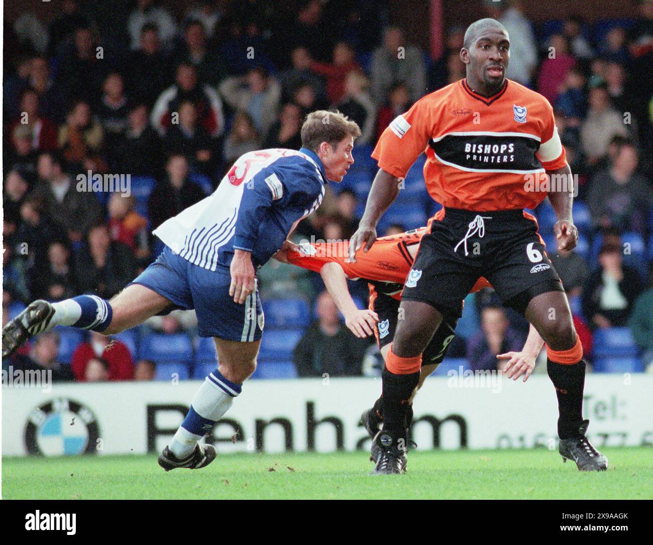STOCKPORT V PORTSMOUTH STEVE CLARIDGE HAS HIS SHIRT PULLED BY STOCKPORT ...