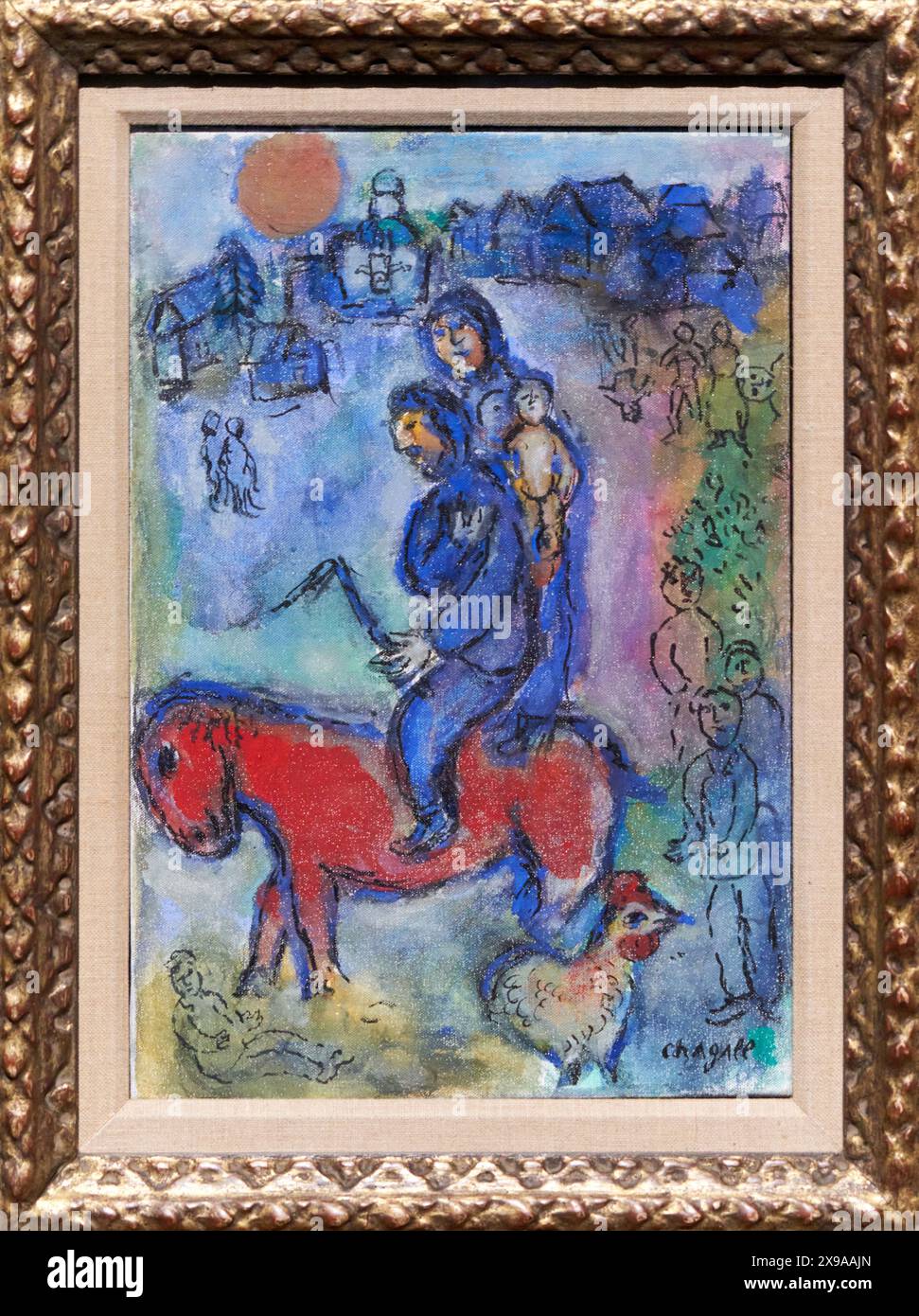 On the way, the red donkey, 1978, Marc Chagall, 1997-1985, Exhibition "The Color of Dreams ...