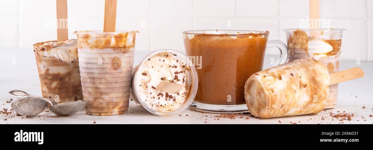 Dalgona coffee popsicle ice cream, Whipped instant coffee espresso ...