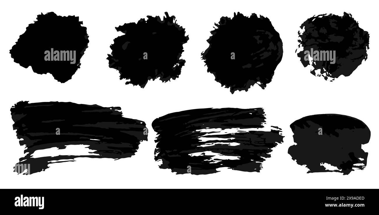 Grunge dirty shapes and silhouettes for your design. Black collection ...