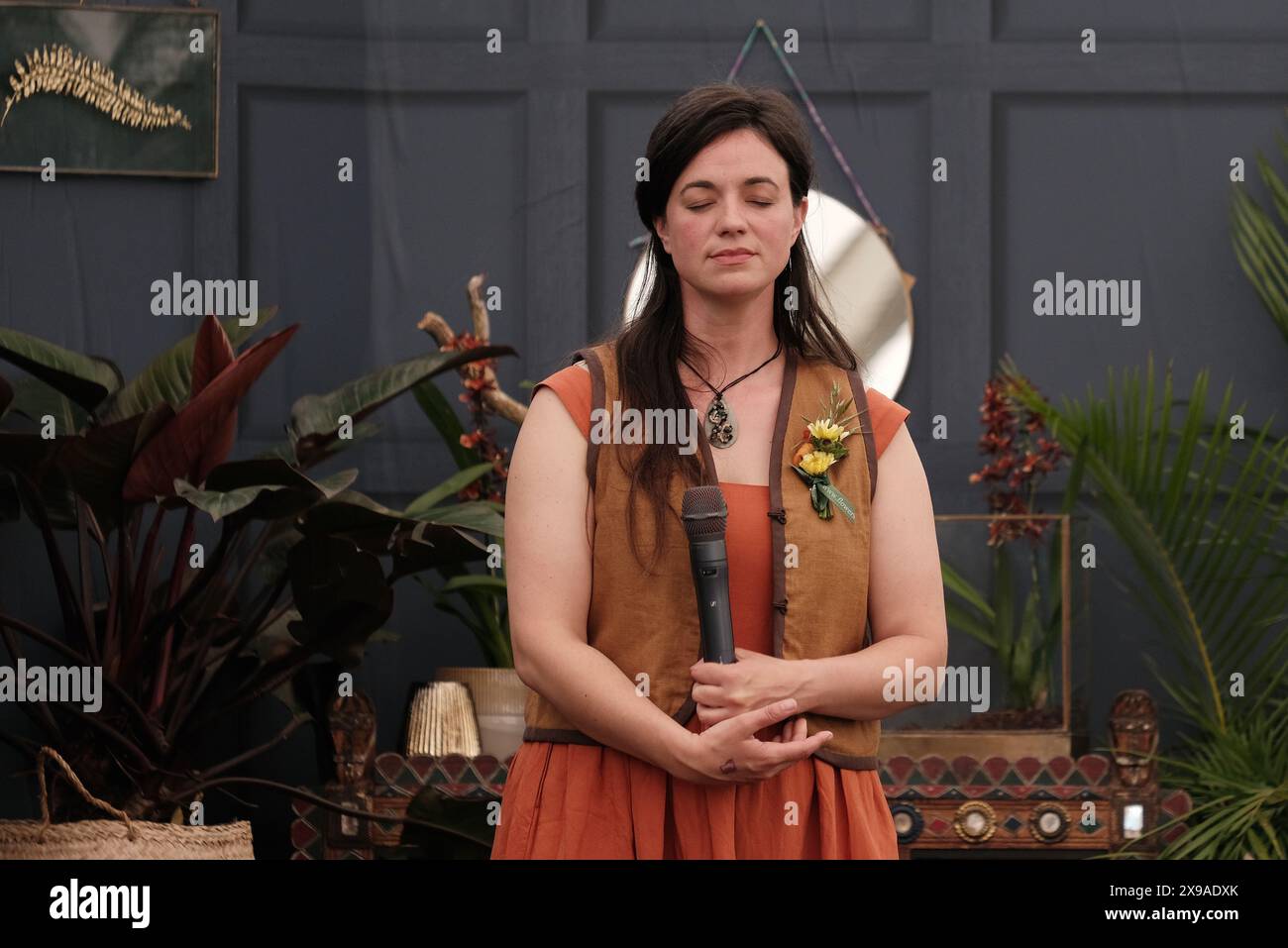 Broadcaster Frances Tophill speaking at the annual Malvern Spring ...