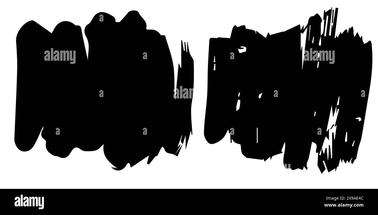 Vector set of grunge watercolor broad strokes. Brush strokes, stains ...
