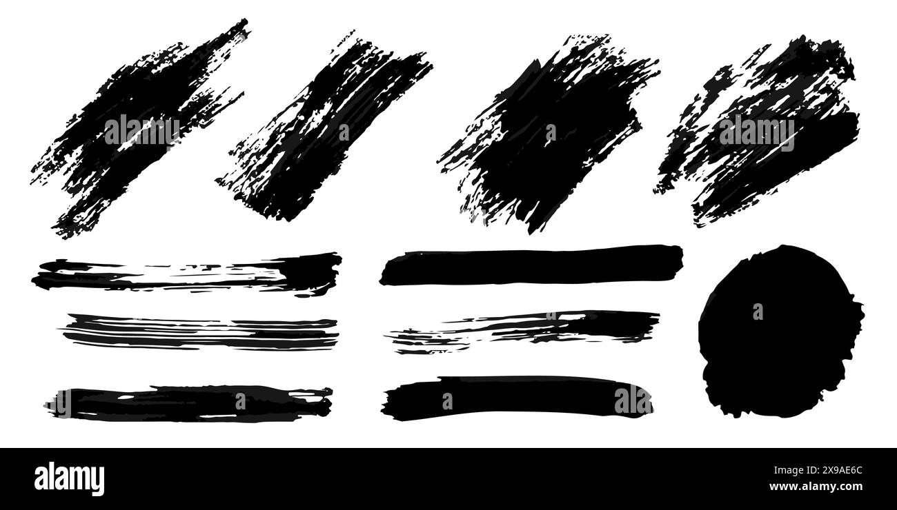 Grunge dirty shapes and silhouettes for your design. Black collection ...