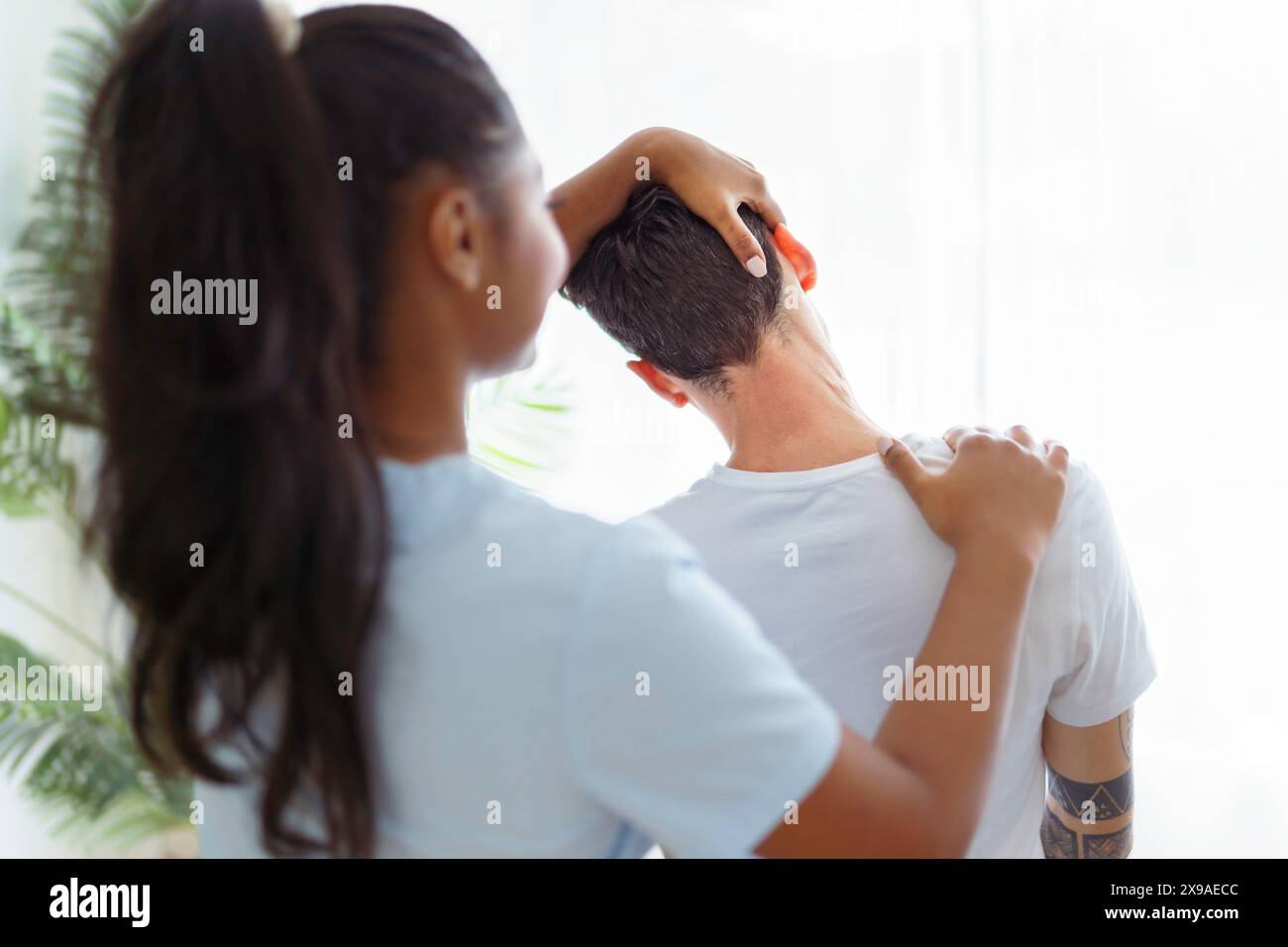 black rehabilitation woman physiotherapy at physio clinic with customer Stock Photo - Alamy