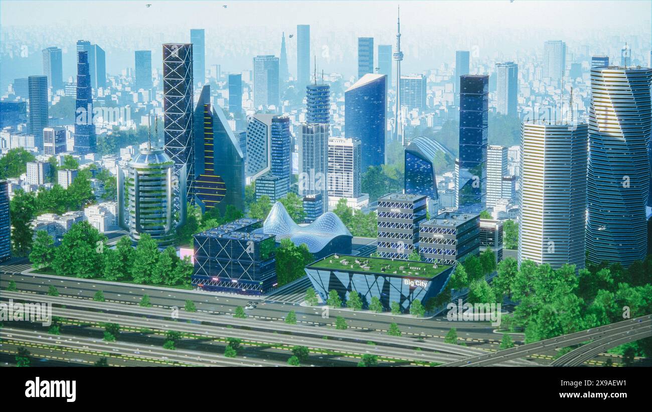 Flying cars render hi-res stock photography and images - Alamy