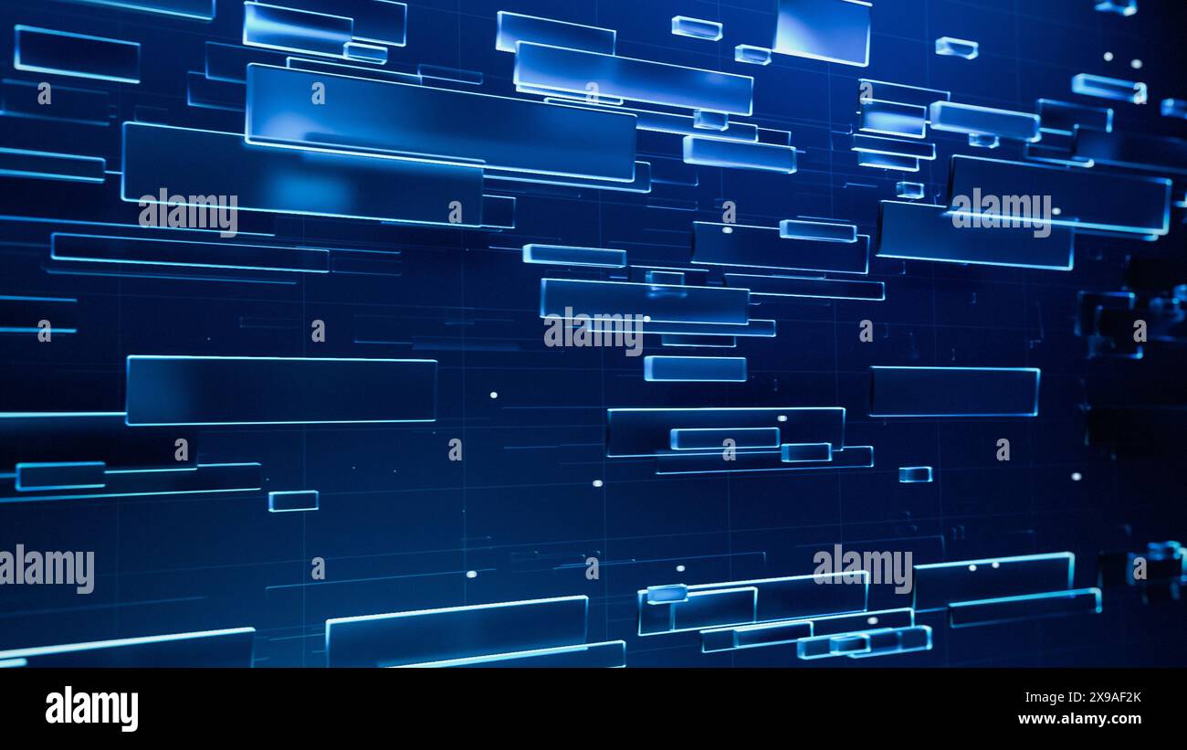 Digital 3D Design With Rectangular Abstract Texture Shapes in Shiny ...