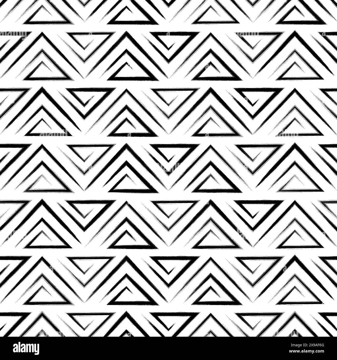 Abstract geometric seamless pattern. Greek triangle texture. Black ...