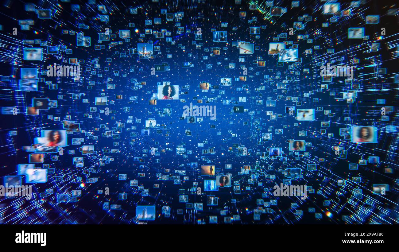Hologram group interconnected people hi-res stock photography and ...