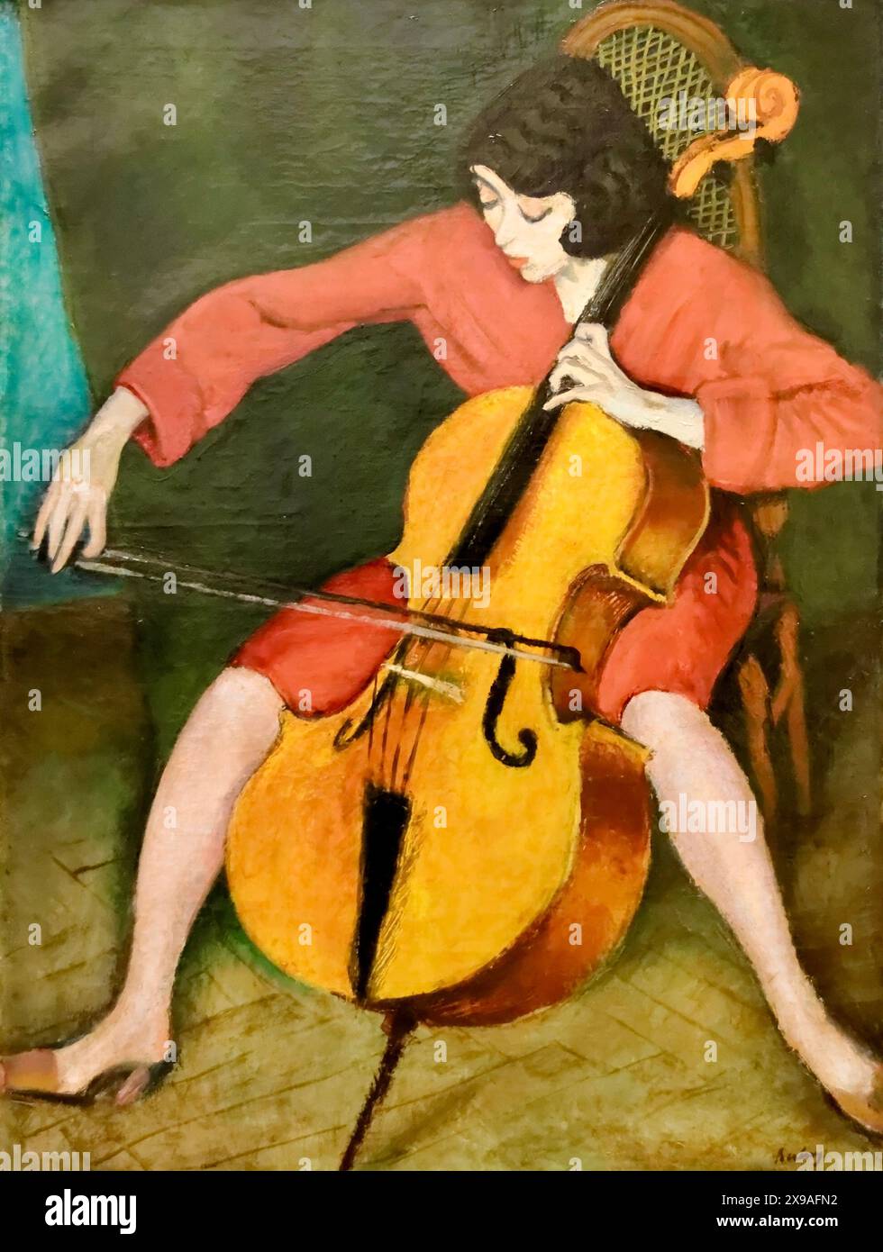 Robert Bereny - Woman Playing the Cello - 1928 Stock Photo - Alamy