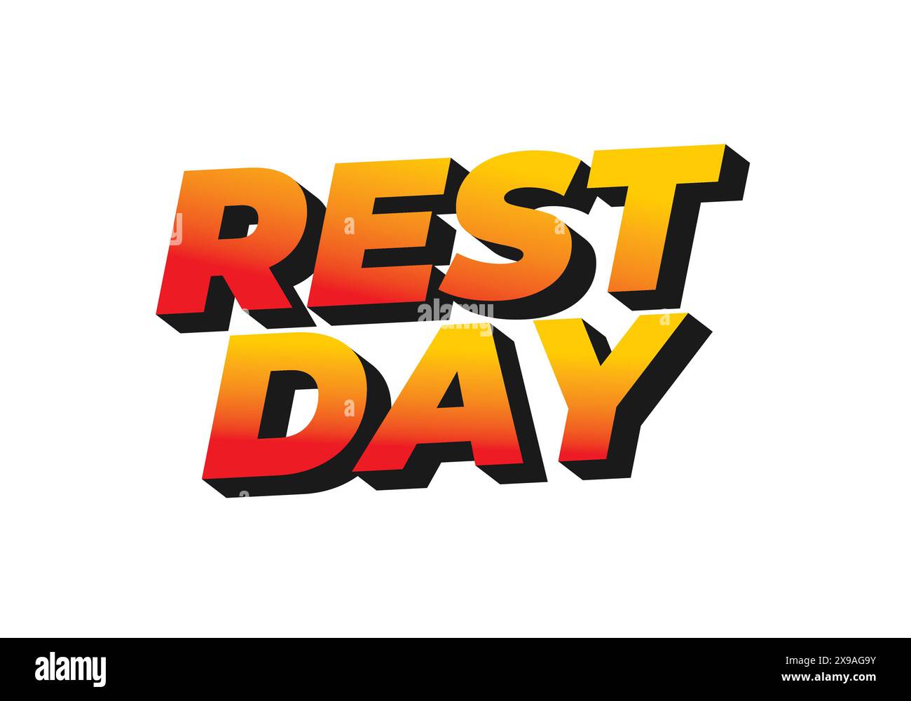 Rest day. Text effect design in 3D style with good colors Stock Vector ...