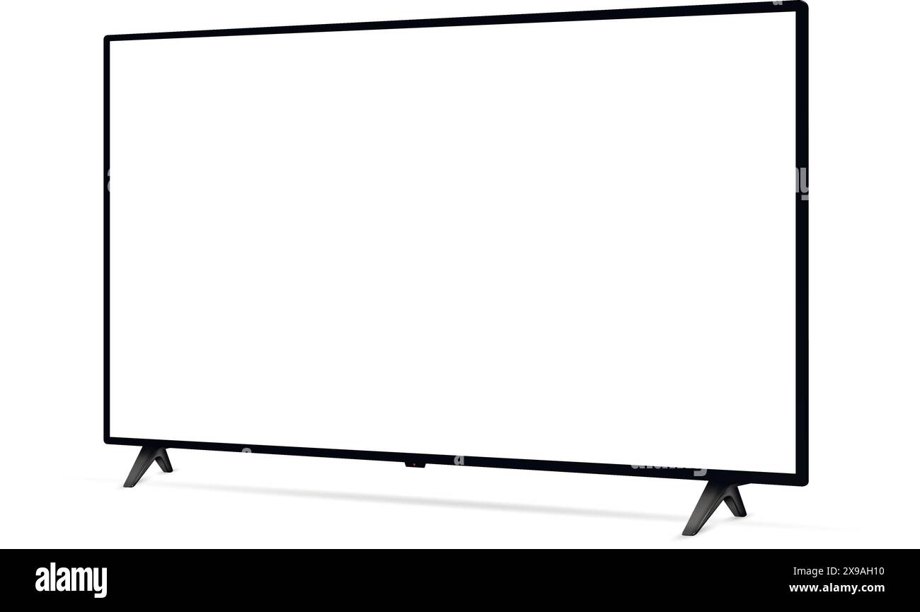 Realistic tv screen. Smart tv mockup. Blank television template. Vector ...