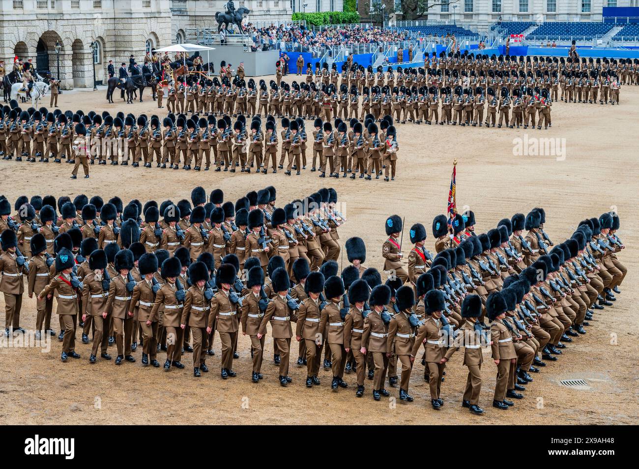 London, UK. 30th May, 2024. The colours are marched past - The Brigade ...