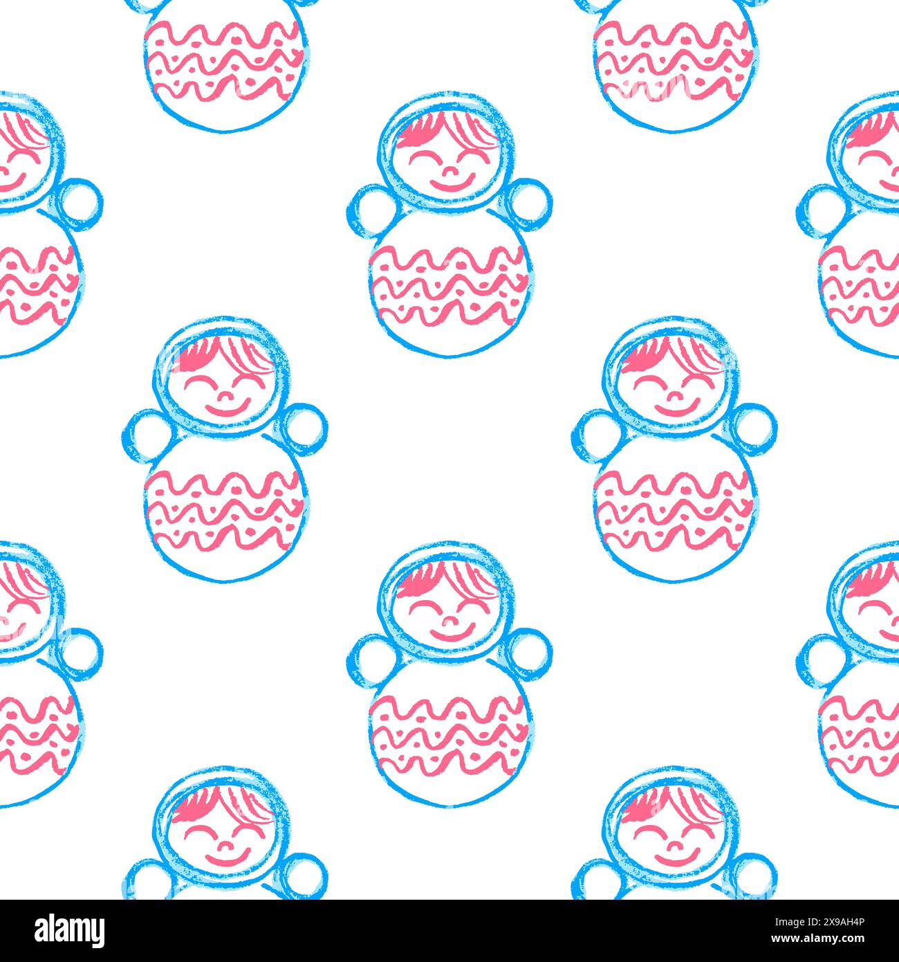 Toys Seamless pattern. Tumbler. Children's drawings with wax crayons ...