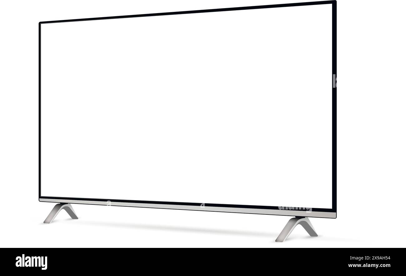 Realistic tv screen. Smart tv mockup. Blank television template. Vector illustration Stock ...