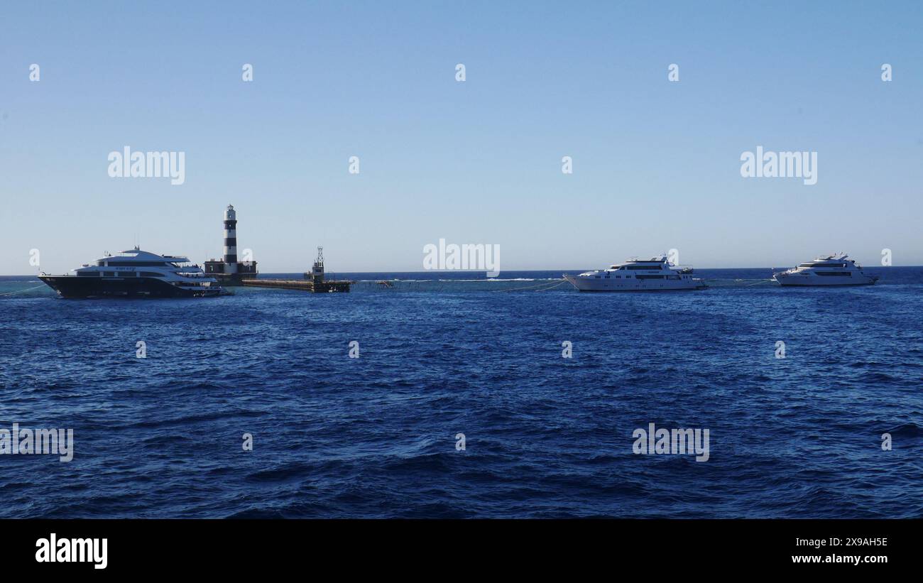 Daedalus Reef, Egypt. Daedalus is a remote reef, marked by a lighthouse ...