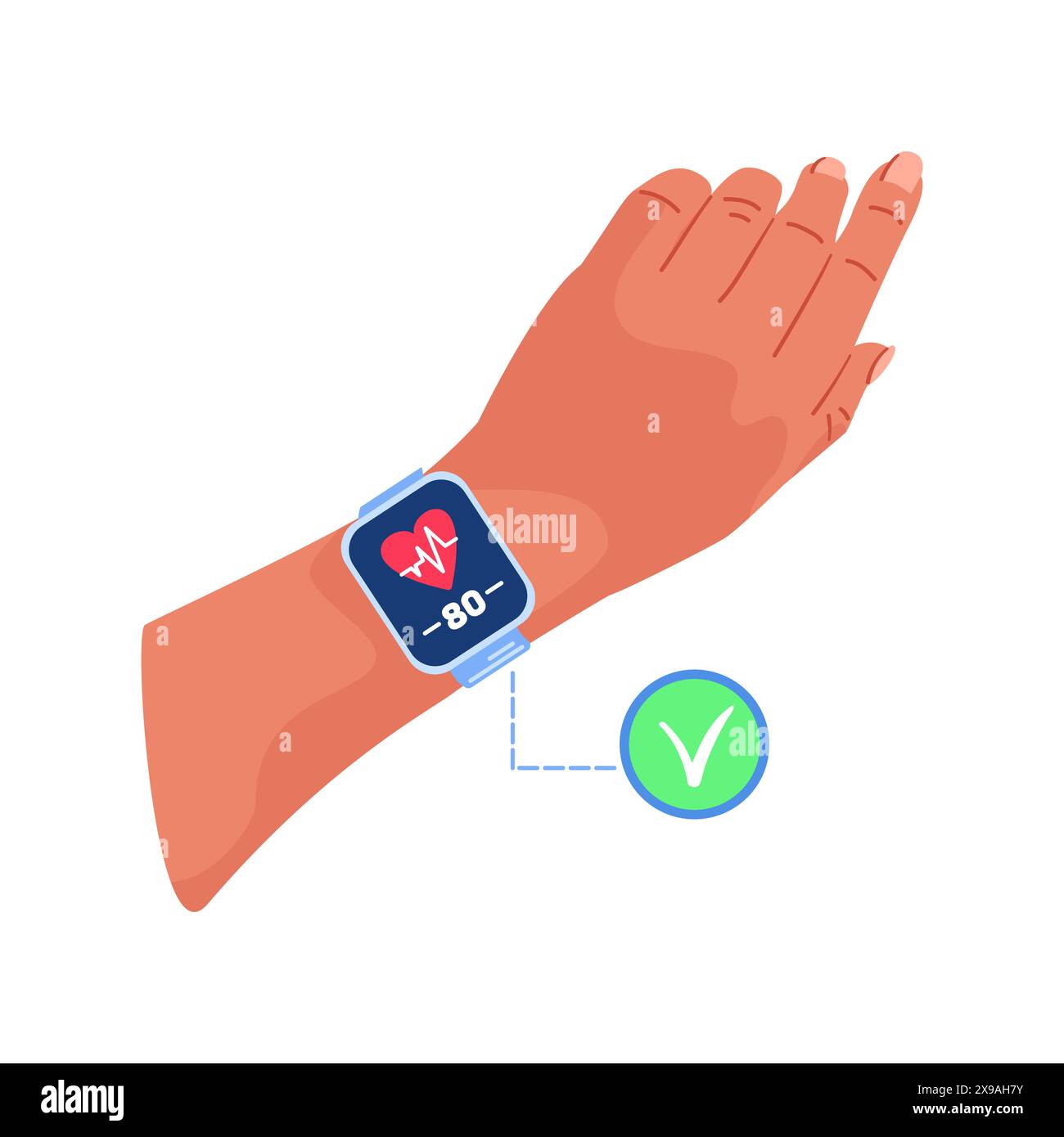 The smartwatch measures and displays normal heart rate readings ...