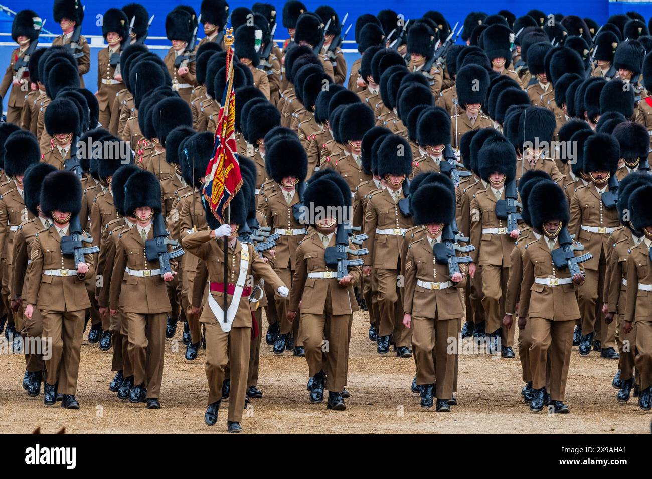 London, UK. 30 May 2024. The colours are marched off - The Brigade ...