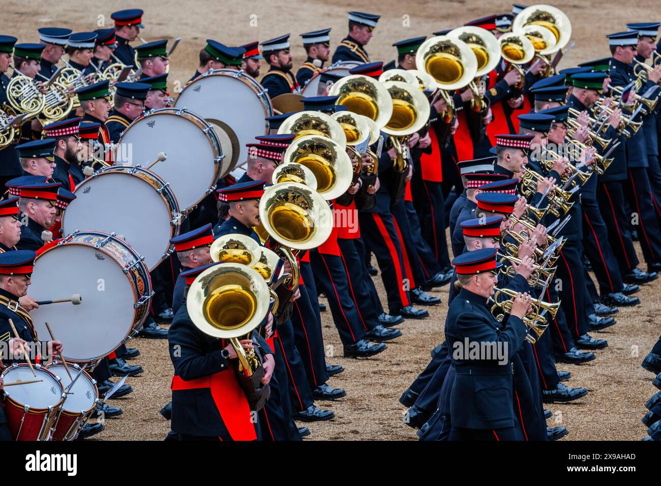 London, UK. 30th May, 2024. The massed bands - The Brigade Major's ...