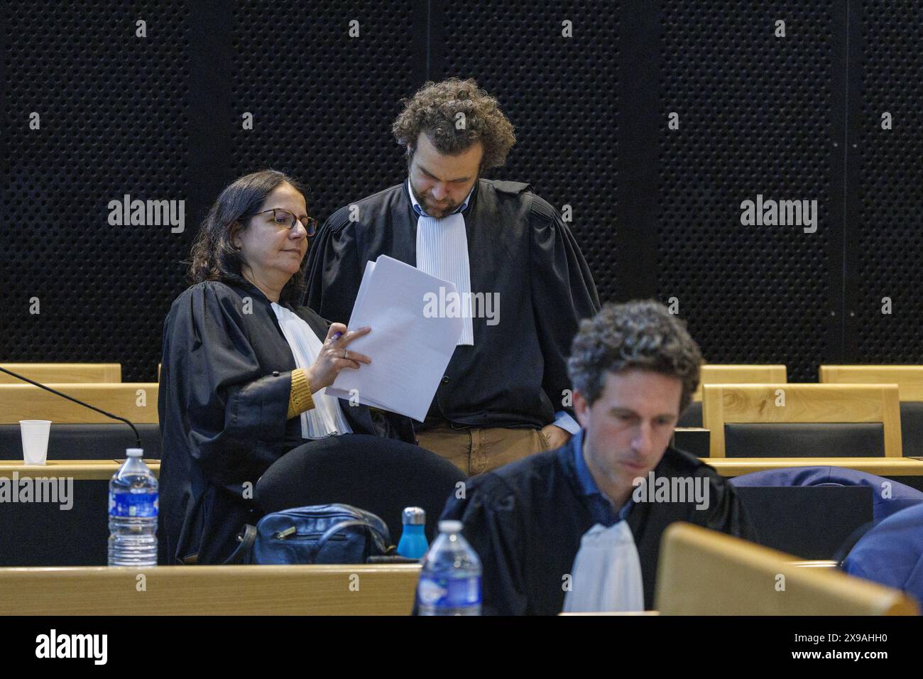 Mons, Belgium. 30th May, 2024. Lawyer Delphine Paci, Lawyer Harold Sax ...