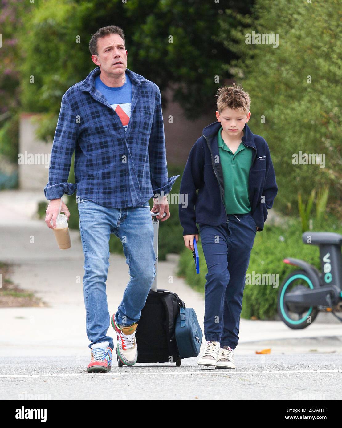 Ben Affleck and Samuel Affleck school drop off. Featuring: Ben Affleck ...