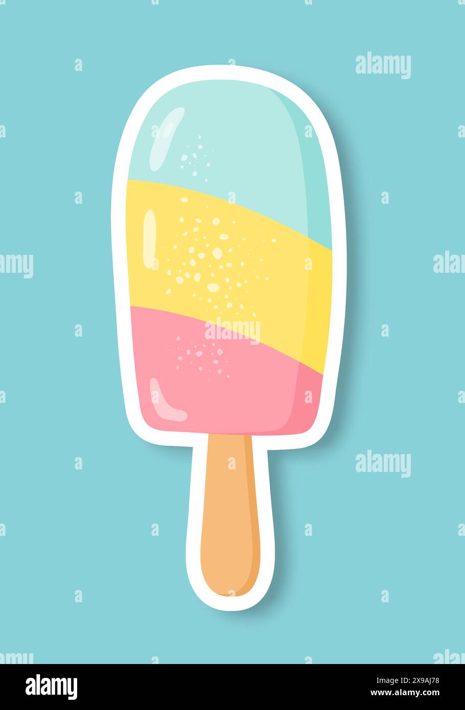 A sticker or icon of a popsicle on a transparent background. Trendy pop ...