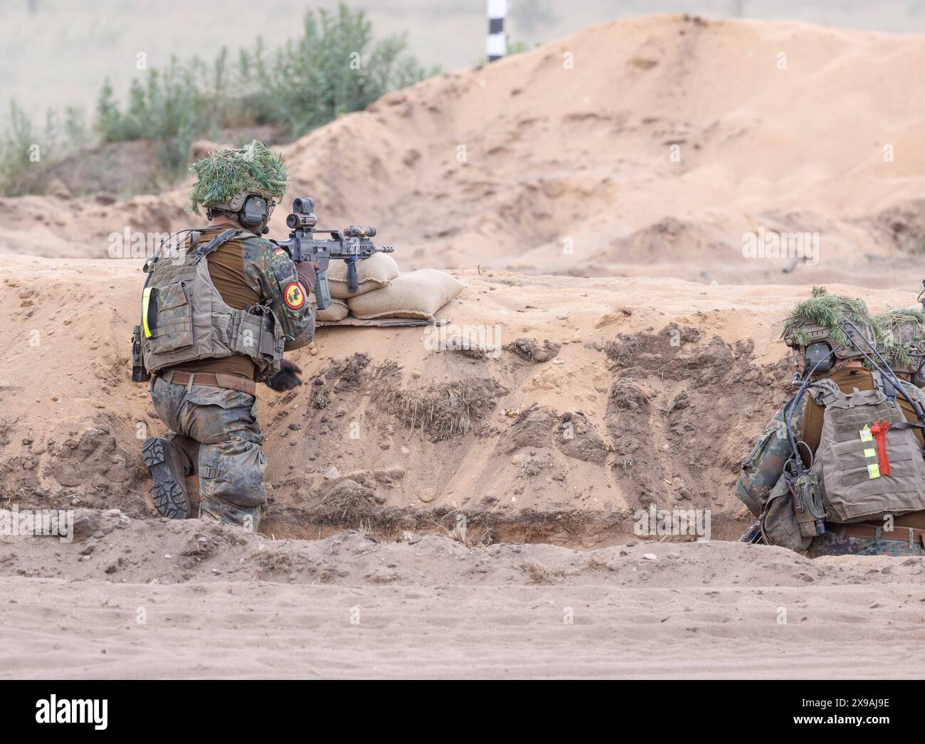 Deutsche Soldaten bei einer Uebung im Rahmen des Nato-Grossmanoevers ...