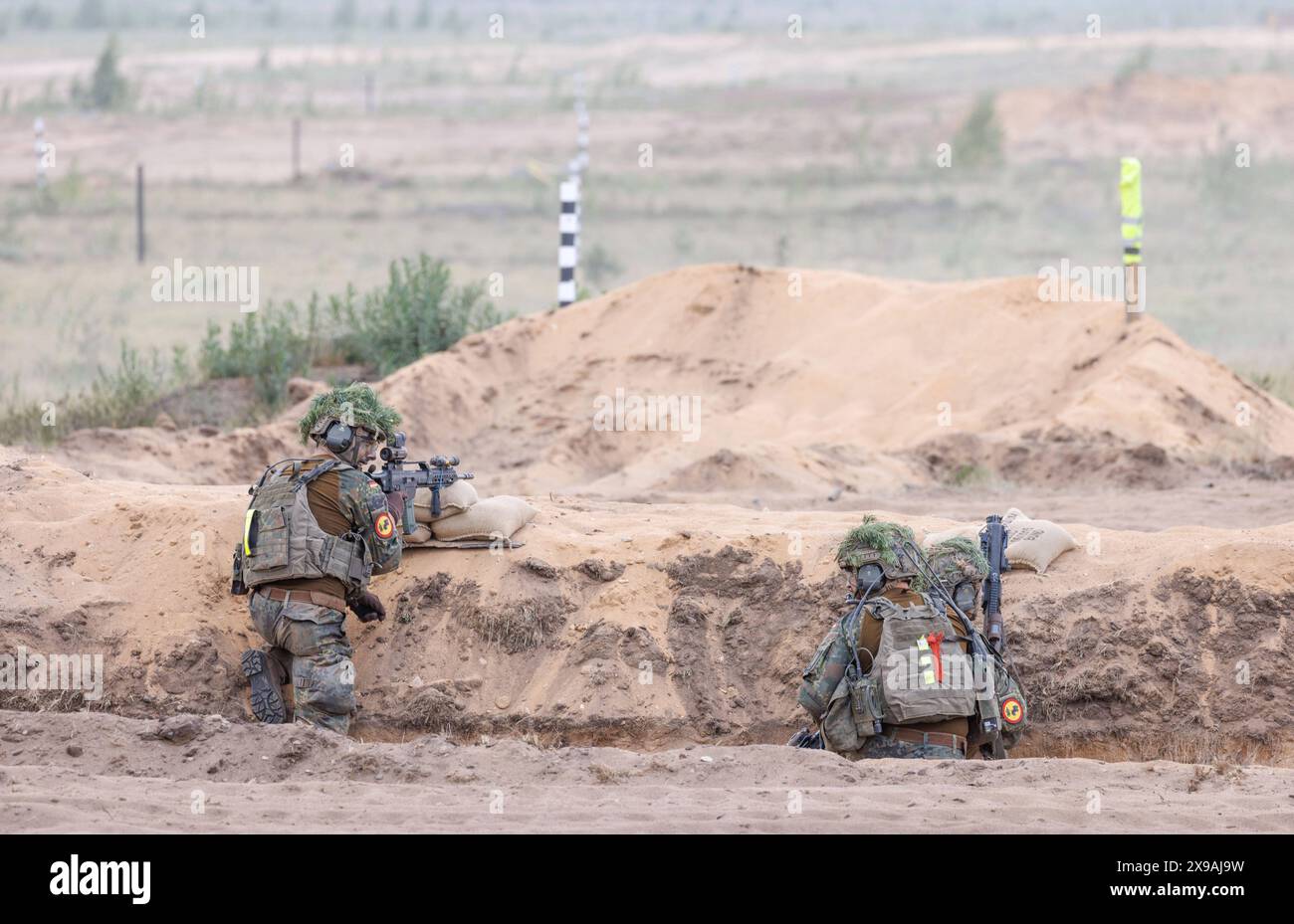 Deutsche Soldaten bei einer Uebung im Rahmen des Nato-Grossmanoevers ...