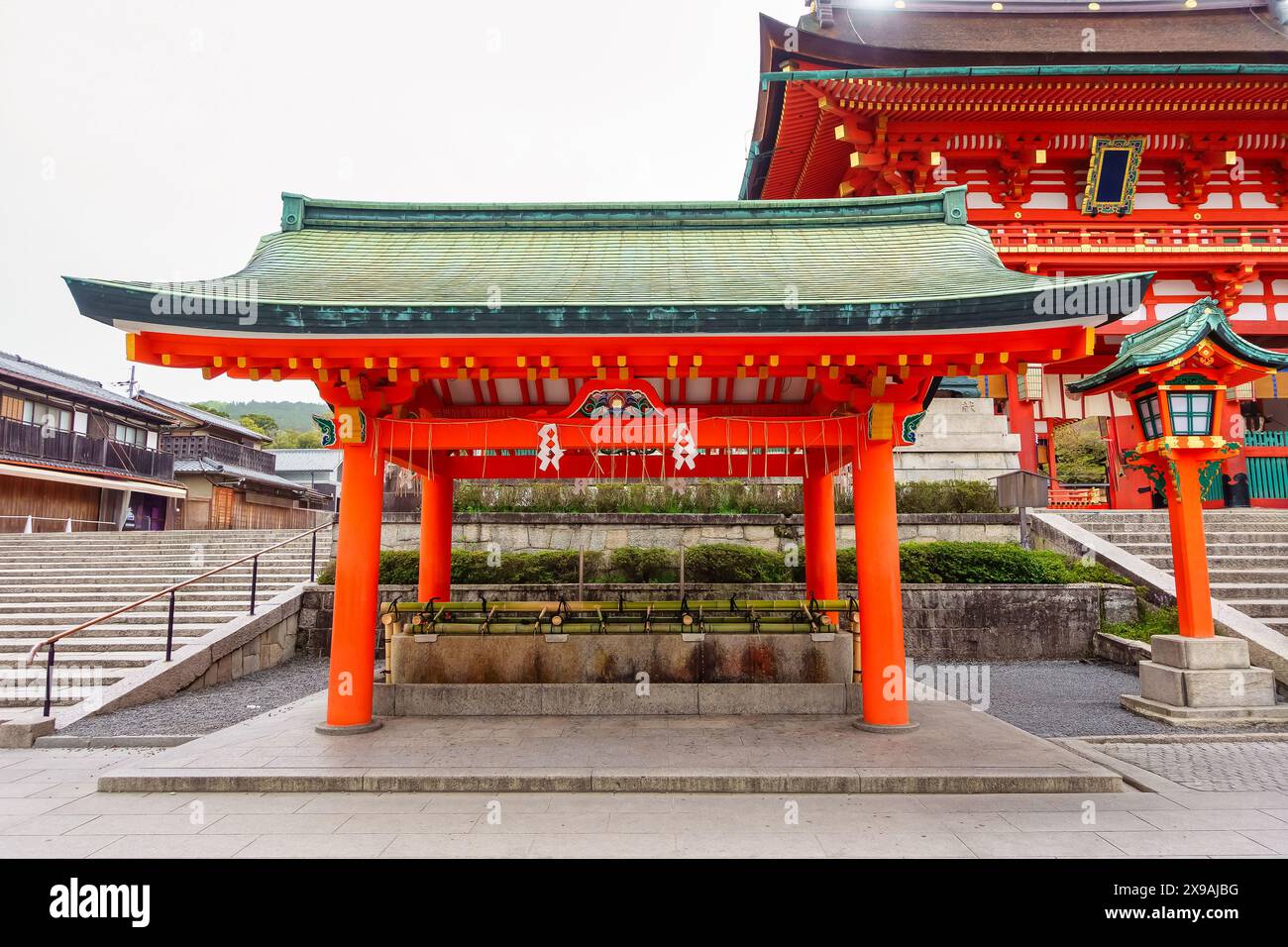 Fushimi Inari shrine temple with its red gates and sacred buildings in ...