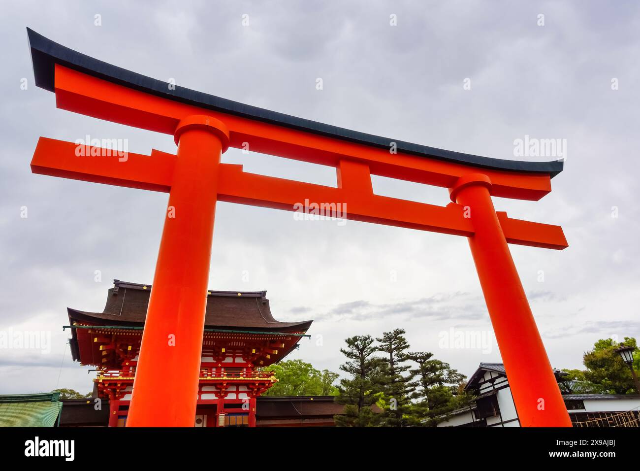 Fushimi Inari shrine temple with its red gates and sacred buildings in ...