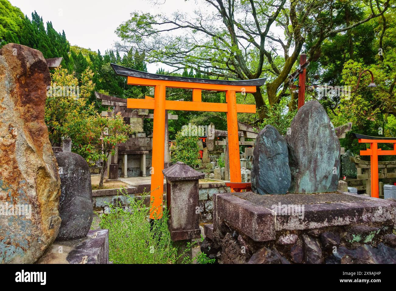 Fushimi Inari shrine temple with its red gates and sacred buildings in ...