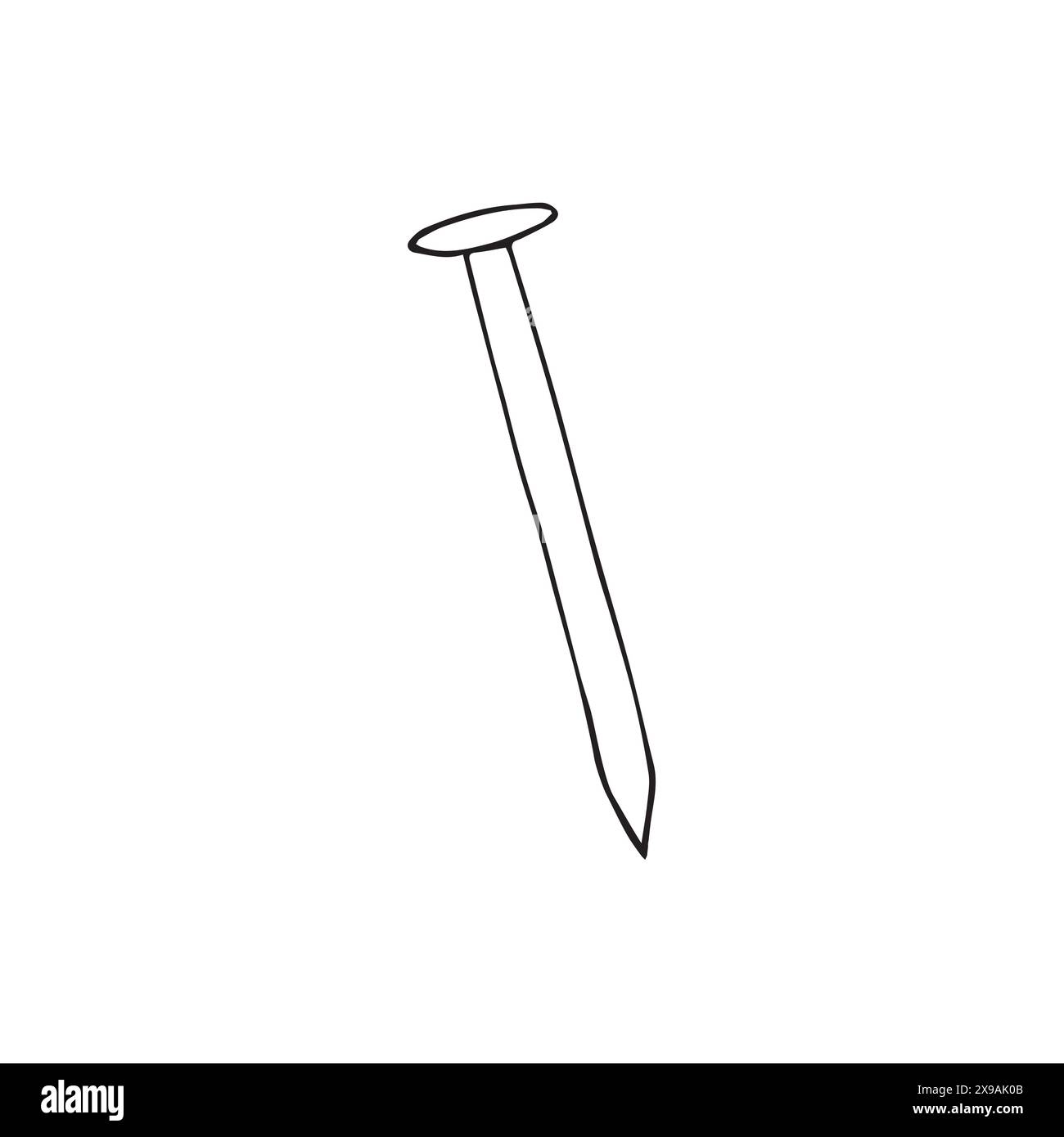 Vector hand drawn doodle sketch nail pin isolated on white background ...