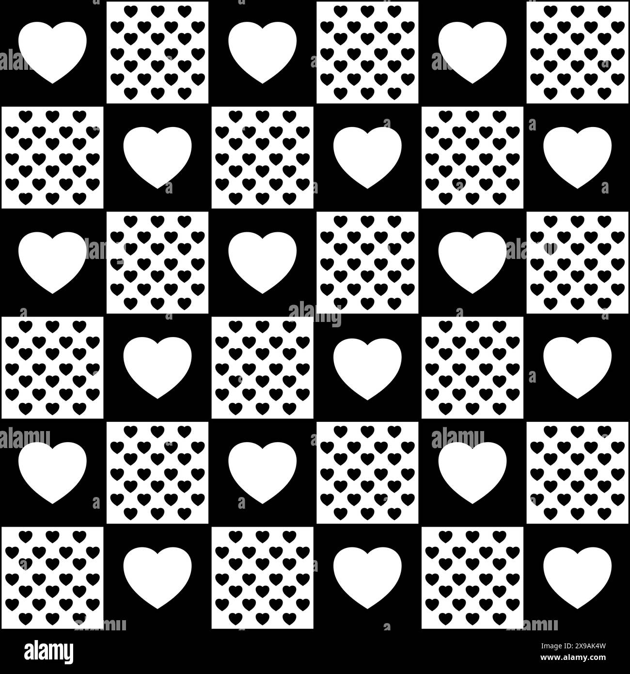 Seamless pattern with heart. Cute hearts. Repeating small and big ...