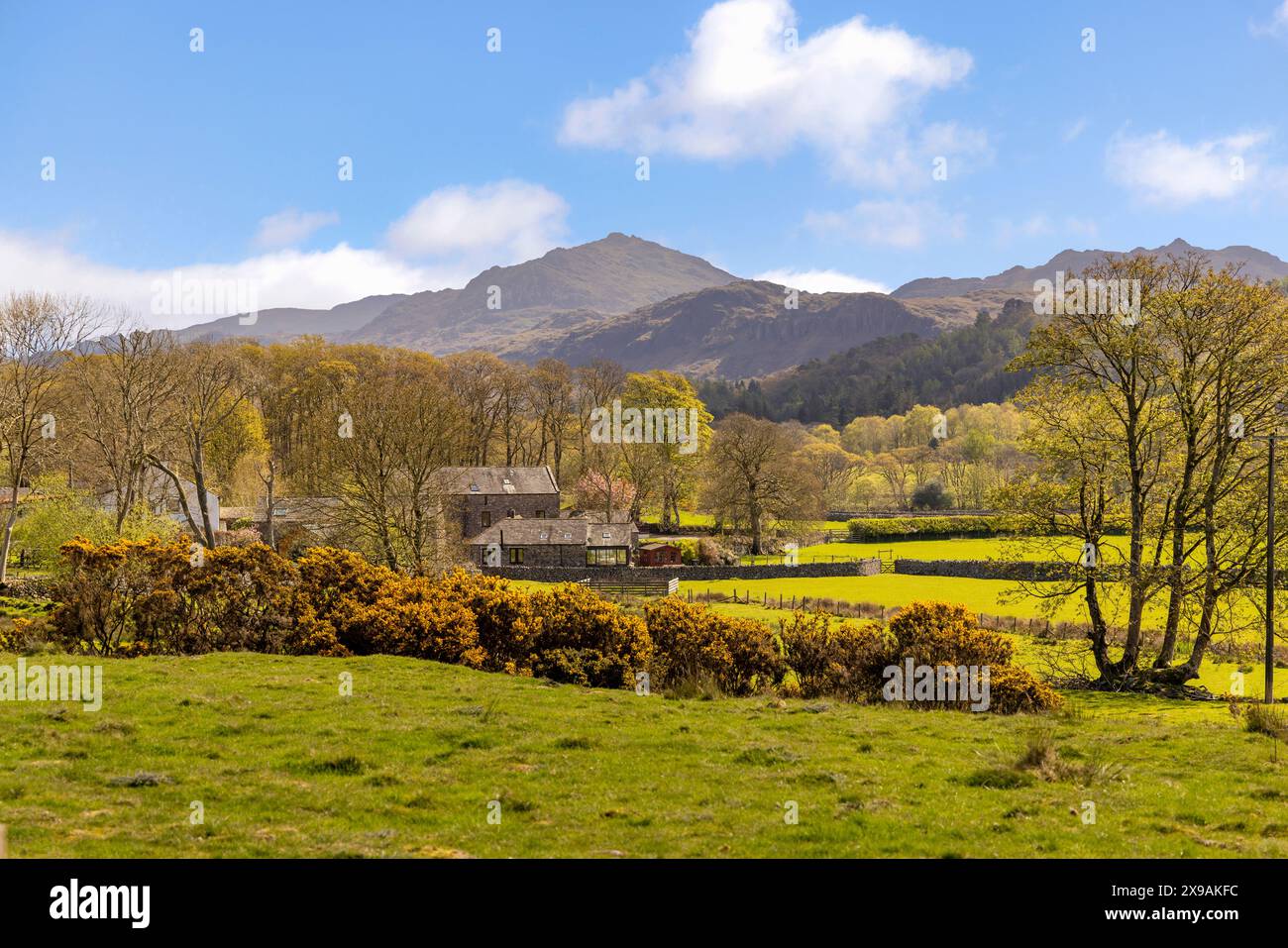 Landscape beauty of the Eskdale valley viewed from the Ravenglass and ...