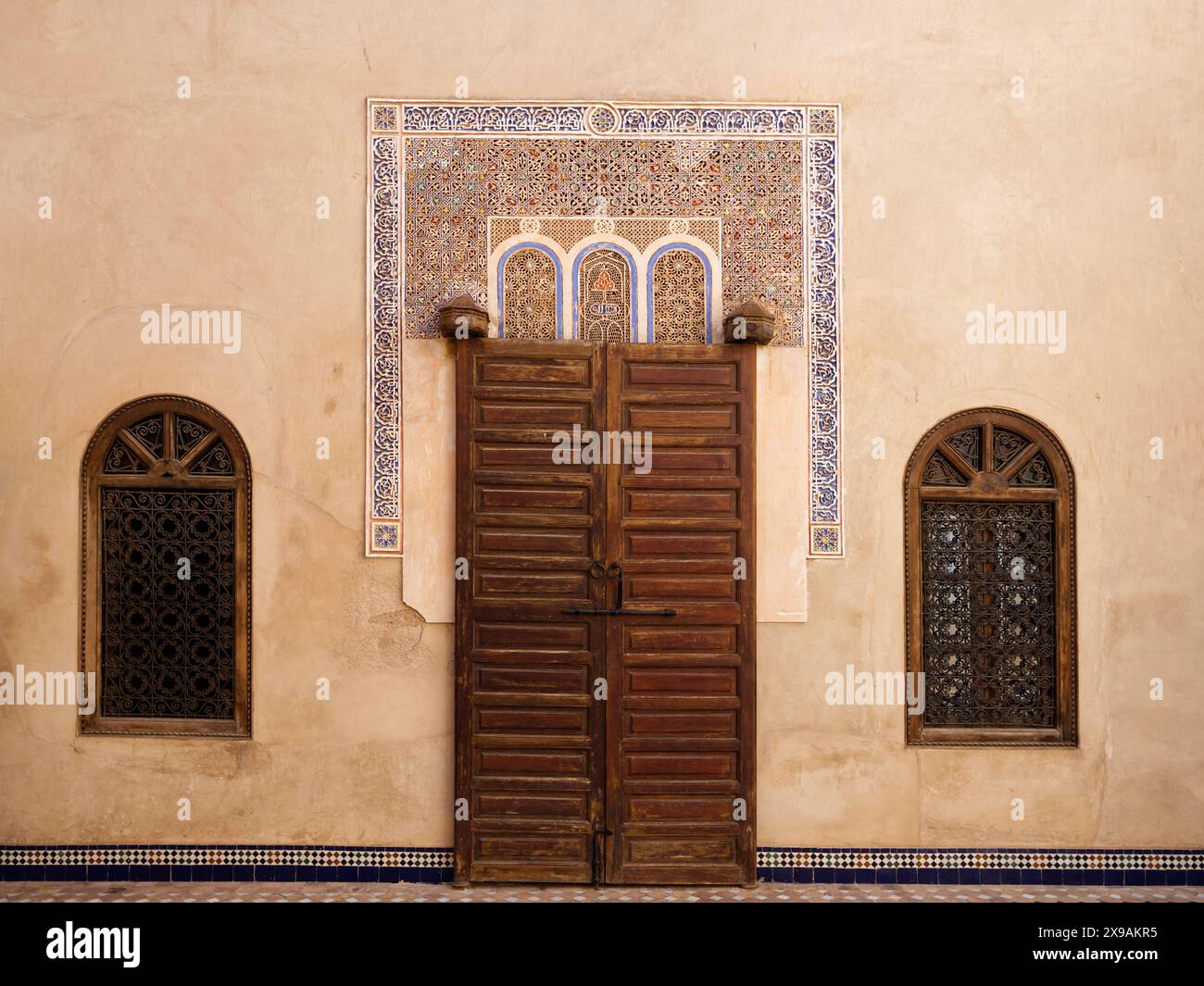 Image of building in Morocco - Marrakech. Showing the orange clay sand ...