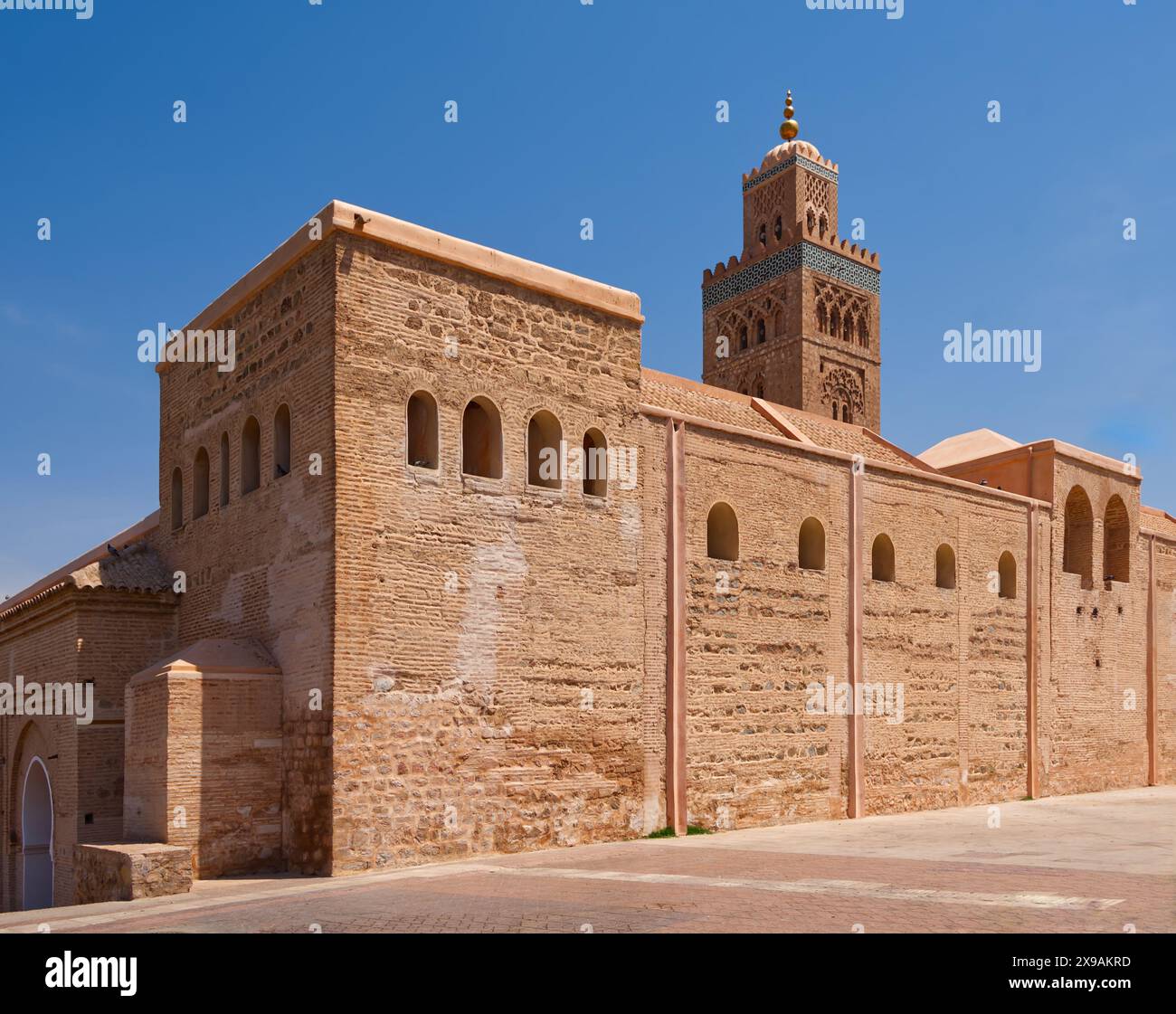 Image of building in Morocco - Marrakech. Showing the orange clay sand ...