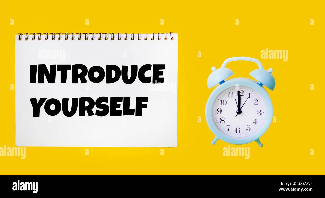A note with the text Introduce yourself on a yellow background. Self ...