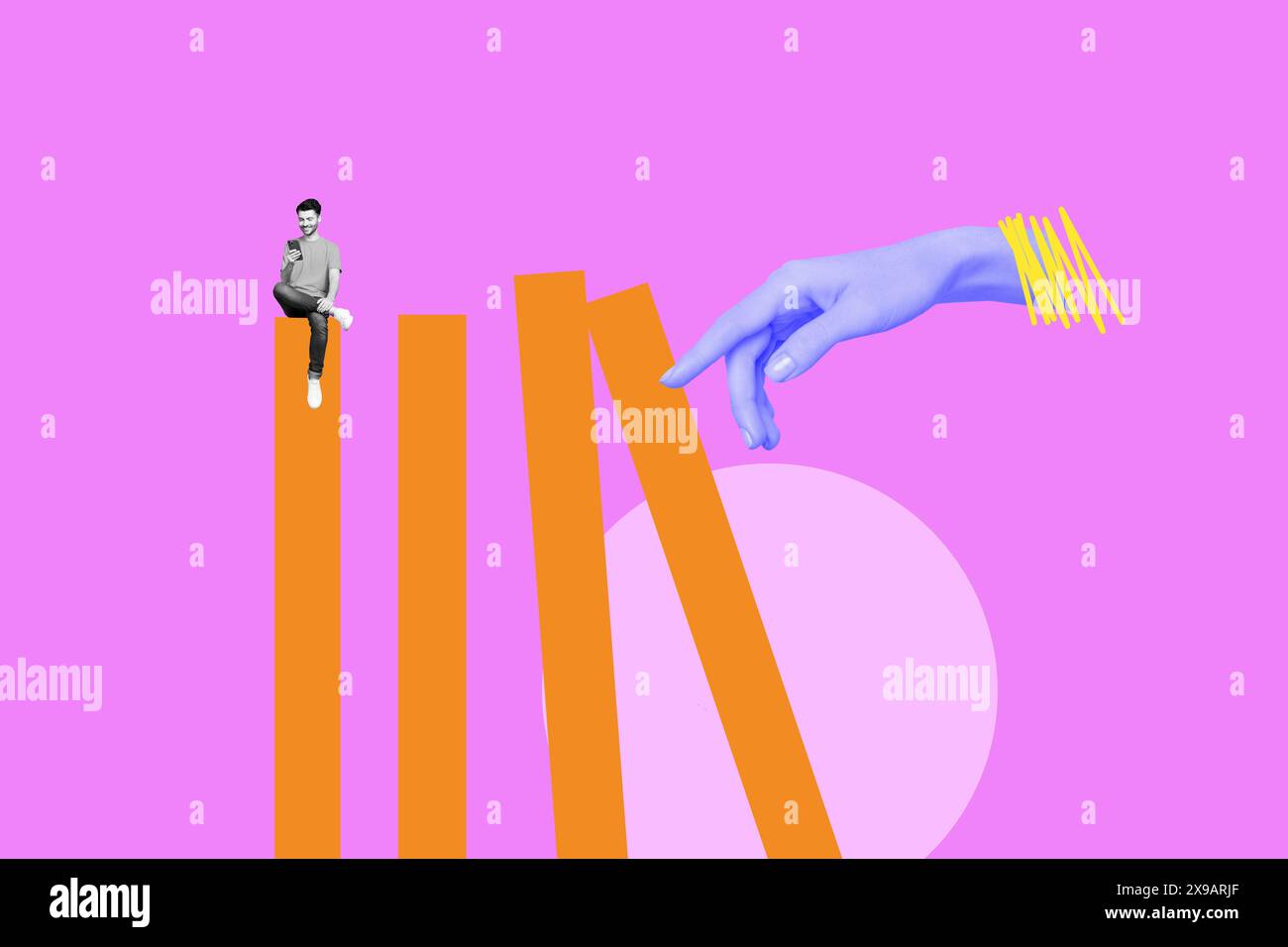 Composite trend artwork 3D sketch image photo collage of pink vibrant ...