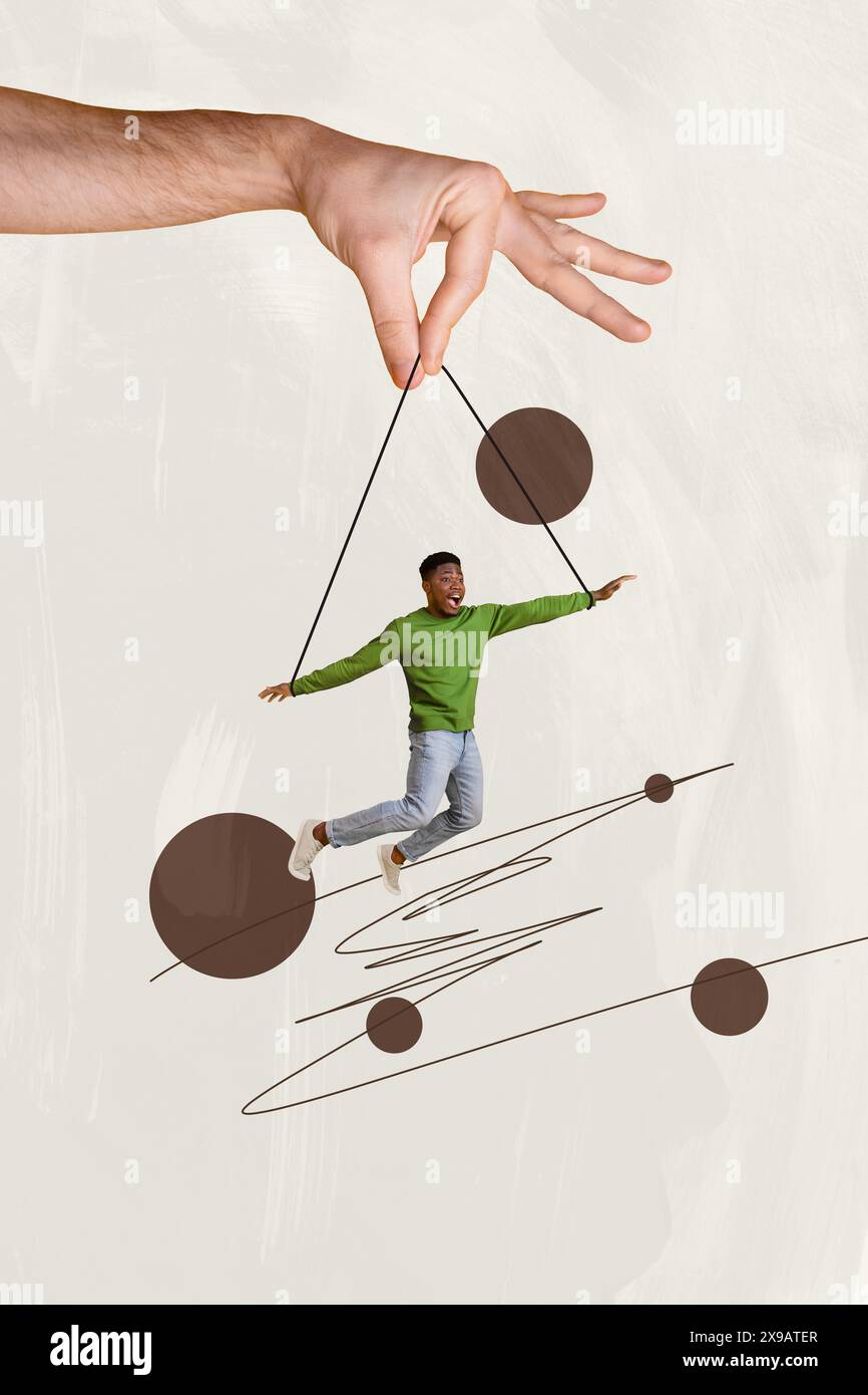 Composite trend artwork 3D sketch image photo collage of huge hand ...