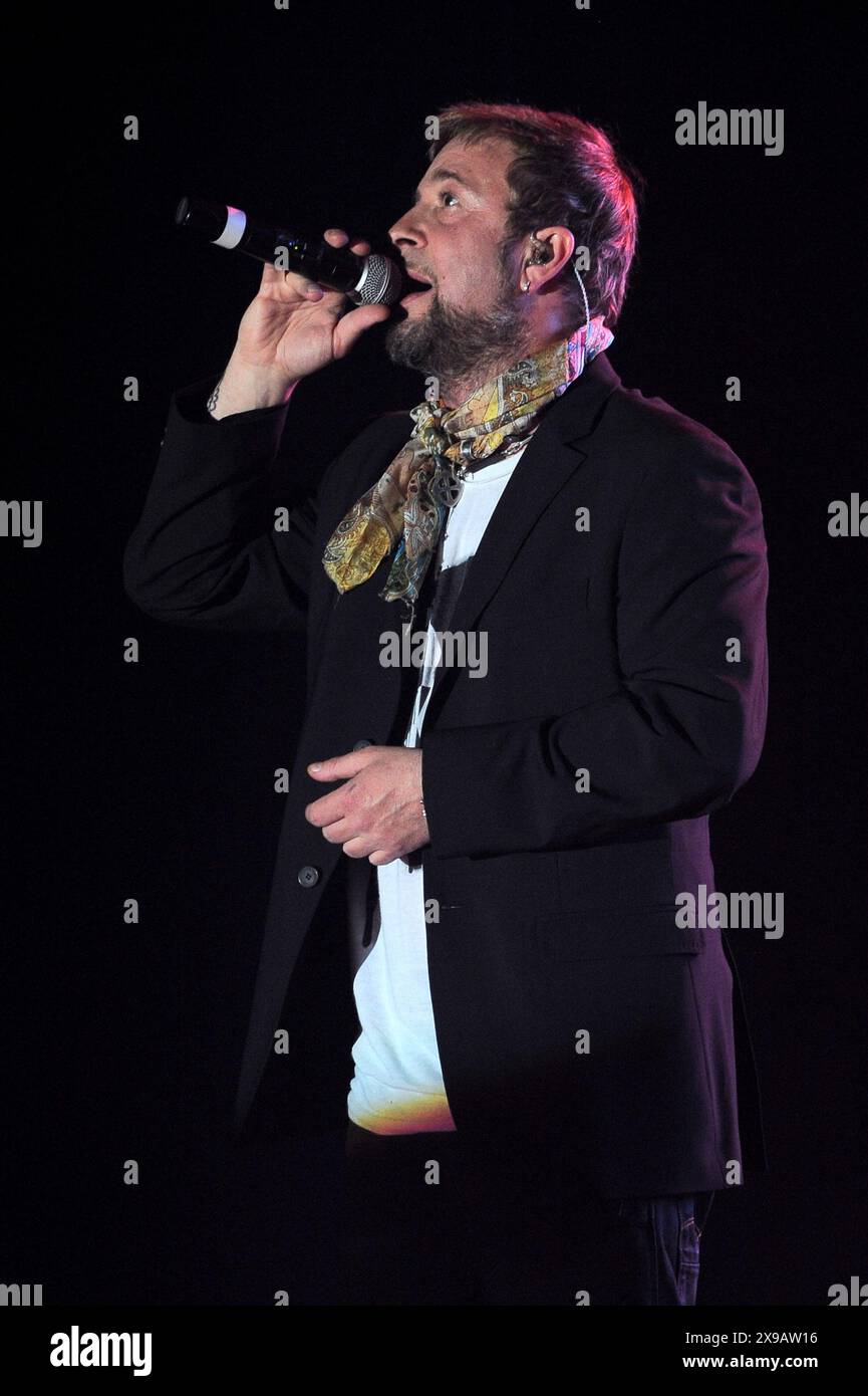 Milan Italy 16/04/2012: Marco Masini, Italian singer, during the live ...